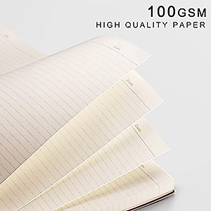 EMSHOI Notebook College Ruled - B5 Large Thick Notebook Leather Journal with Free Sticky Notes, 204 Numbered Pages,100gsm Thick Lined Paper, Softcover, 7.5"x10"-GrayBlue