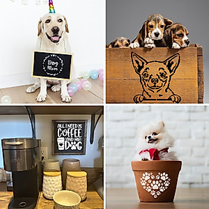 16 Pieces Dog Stencils Dog Paw Stencil for Painting on Wood Reusable Painting Templates for DIY Crafts Scrapbook Sign Shirt Canvas (16 Dog)