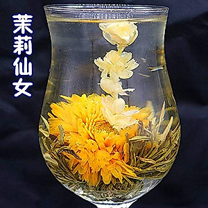 16 Pcs Variety Flavors Artistic Blooming Tea Handmade Chinese Blooming Flower Tea Balls Green Tea Gift Bloom