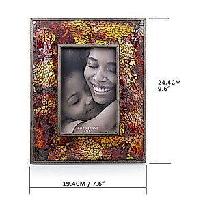 LushAccents Photo Picture Frame - 4" x 6", Mosaic Glass Premium Frame for Wall and TableTop Display