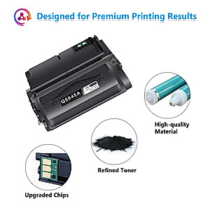 Q5945A 45A Toner Cartridge 1-Pack, 45A Ink Cartridge - Black Replacement for HP 45A 45X for Laser 4200 Series, Laser 4250 Series, Laser 4300 Series, Laser 4350 Series, Laser M4345 MFP Series Printer