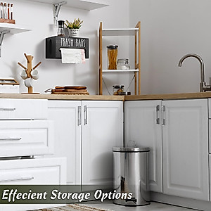 DRASTAR Trash Bag Dispenser, Trash Bag Organizer Wall Mount, Wooden Trash Bag Roll Holder for Plastic Bags Countertop, Under Kitchen Sink Organization