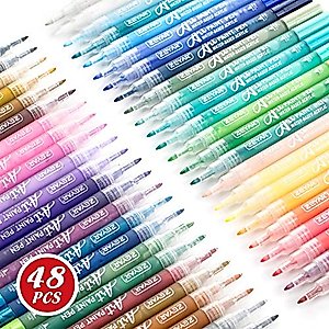 ZEYAR Acrylic Paint Pens, Expert of Rock Painting, Extra Fine, 48 Colors, AP Certified, Permanent&Waterproof Ink, Works on Rock, Wood, Glass, Metal, Ceramic and nearly All Surfaces (48 Colors)