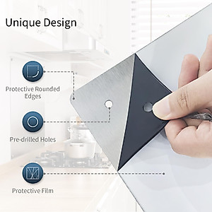 IKTCH 24 x 30 Inch Stainless Steel Backsplash, Stove Backsplash Protector for Wall, Range Hood Wall Shield, Pre Drilled Holes for Easy Installation