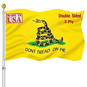 Dont Tread on Me Gadsden Double Sided Flag 3x5 Outdoor Heavy Duty Don't Tread Flags Banner with 2 Brass Grommets