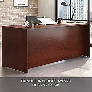 OfficeWorks by Sauder Affirm 72 X 30 Shel 2 Drawer Pedestal Ste, L: 71.10" x W: 29.53" x H: 29.29", Classic Cherry Finish