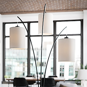 Kenroy Home 32849BL Leah Arc Floor Lamp, 60W, Black