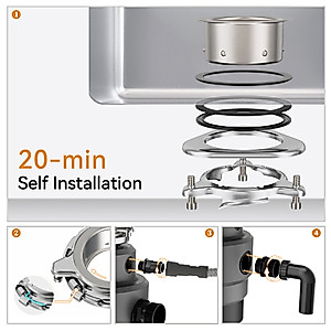 Chooba Garbage Disposal 3/4HP, Food Waste Disposal Continuous Feed, Garbage Disposal with Power Cord