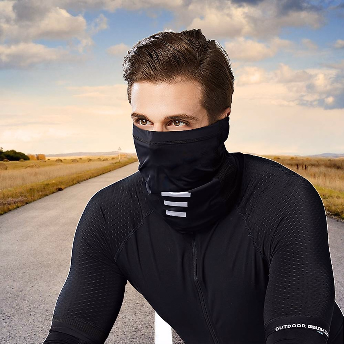 LANVODO UV Protection Neck Gaiter, Adjustable Cooling Neck Gaiter for Men and Women, Dust Bandana for Outdoor Running, Hiking, Cycling