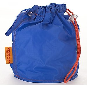 Blue Small GoKnit Pouch Project Bag w/ Loop & Drawstring