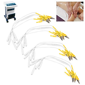 Electrode Cable, 20pcs / Bag Clip Electrode Wires Cable for Massage Machine Yellow