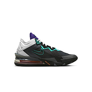 Nike Men's Lebron XVIII Low Greedy White/Black-Iron Grey-Volt (CV7562 100) - 8.5