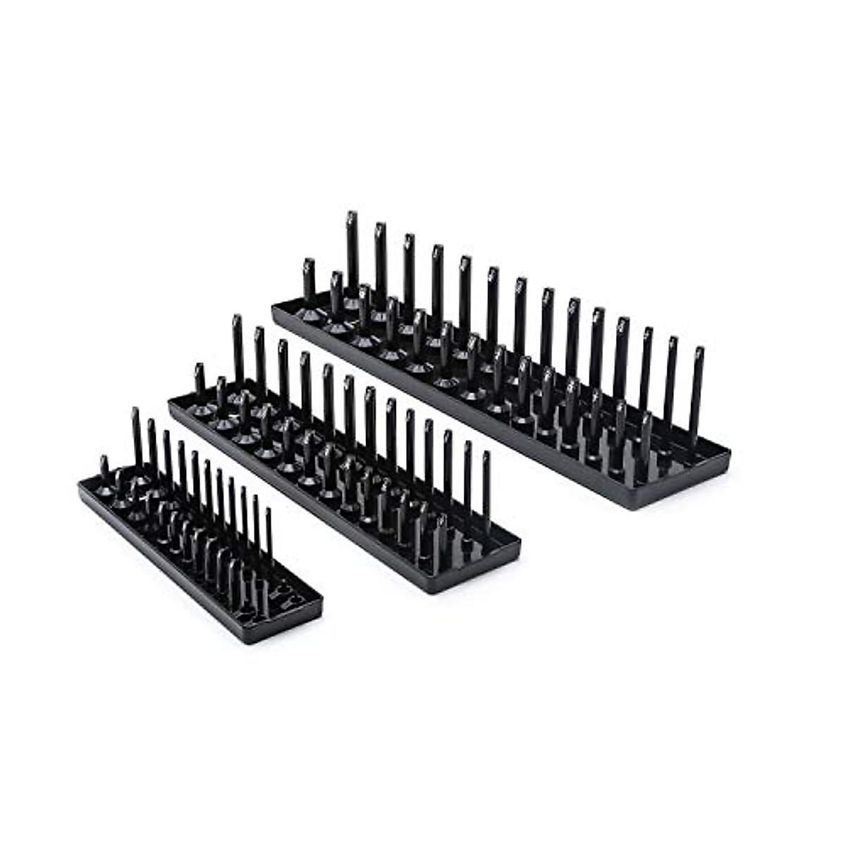 GEARWRENCH 3 Pc. 1/4", 3/8" & 1/2" Drive SAE Socket Storage Tray Set, Black - 83118
