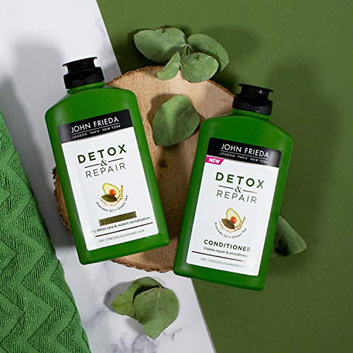 John Frieda Detox and Repair Conditioner, 8.45 Ounce Conditioner with Nourishing Avocado Oil and Green Tea