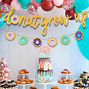 Sidpro Donut Party Supplies Glitter Donut Banners Donut Grow Up Banner Donut Party Garland Glitter Donut Grow Up Banner Grow Up Backgound String Happy Birthday Party Supplies Wall Decorations
