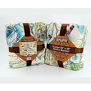 Colorado State Fleece Blanket Map - Hand-Drawn Original Art - Soft, Cozy, and Warm Throw Blanket for Couch - Unique Gift - 58"x 50"