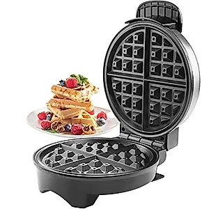 Belgian Waffle Maker - Non-Stick 7" Waffler Iron w Adjustable Browning Control, Electric Baker Makes Thick, Fluffy Waffles, Kitchen Essential for Breakfast, Great Gift or Morning Treat