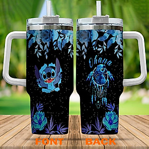 Stitch Dreamcatcher 20 Oz Or 30 Oz, Ohana Stitch Skinny, Stitch Flower Tumbler, Movie Character Cup With Lid And Straw, Gift For Stitch Lovers, Stitch Gifts