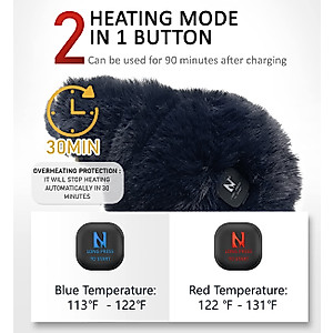 Telepepe Ear muffs for Men Women, Heated Ear Muff Warmer Rechargeable battery 2000 mAh (Navy Blue)