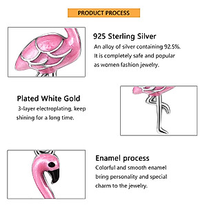 Flamingo Earrings for Women 925 Sterling Silver Pink Flamingo Dangle Drop Earrings Animal Jewelry Christmas Gifts for Women