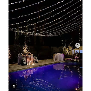 KAQ 115FT 300LED Timer Function Cool White Christmas String Lights Indoor/Outdoor, Waterproof Christmas Lights with 8 Modes, Clear Wire Fairy Tree Lights for Garden Patio Bedroom Christmas Decorations