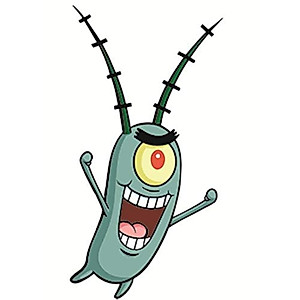 4 Inch Plankton Chum Bucket Spongebob Squarepants Removable Peel Self Stick Adhesive Vinyl Decorative Wall Decal Sticker Art Kids Room Home Decor Girl Boy Children Bedroom Nursery Baby 2 x 4 Inch