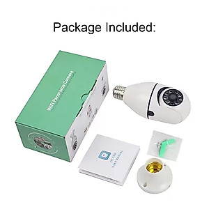 2022 New Light Bulb Camera, Wireless WiFi Full HD 5MP Security Light Bulb Camera, 360 Panoramic IP Camera, 1080P 2.4GHz Indoor Outdoor WiFi Camera with Real-time Motion Detection, Alerts, Night Vision