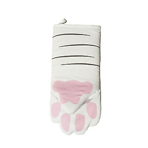 Ochine 1PC Oven Mitts Kitchen Cooking Baking Heat Resistant Cat Glove Oven Mitts Gloves Kitten Cotton Oven Mitts Cute Cat Paw Design Baking Gloves Heat Resistant Cooking Gloves Pot Holder Gloves