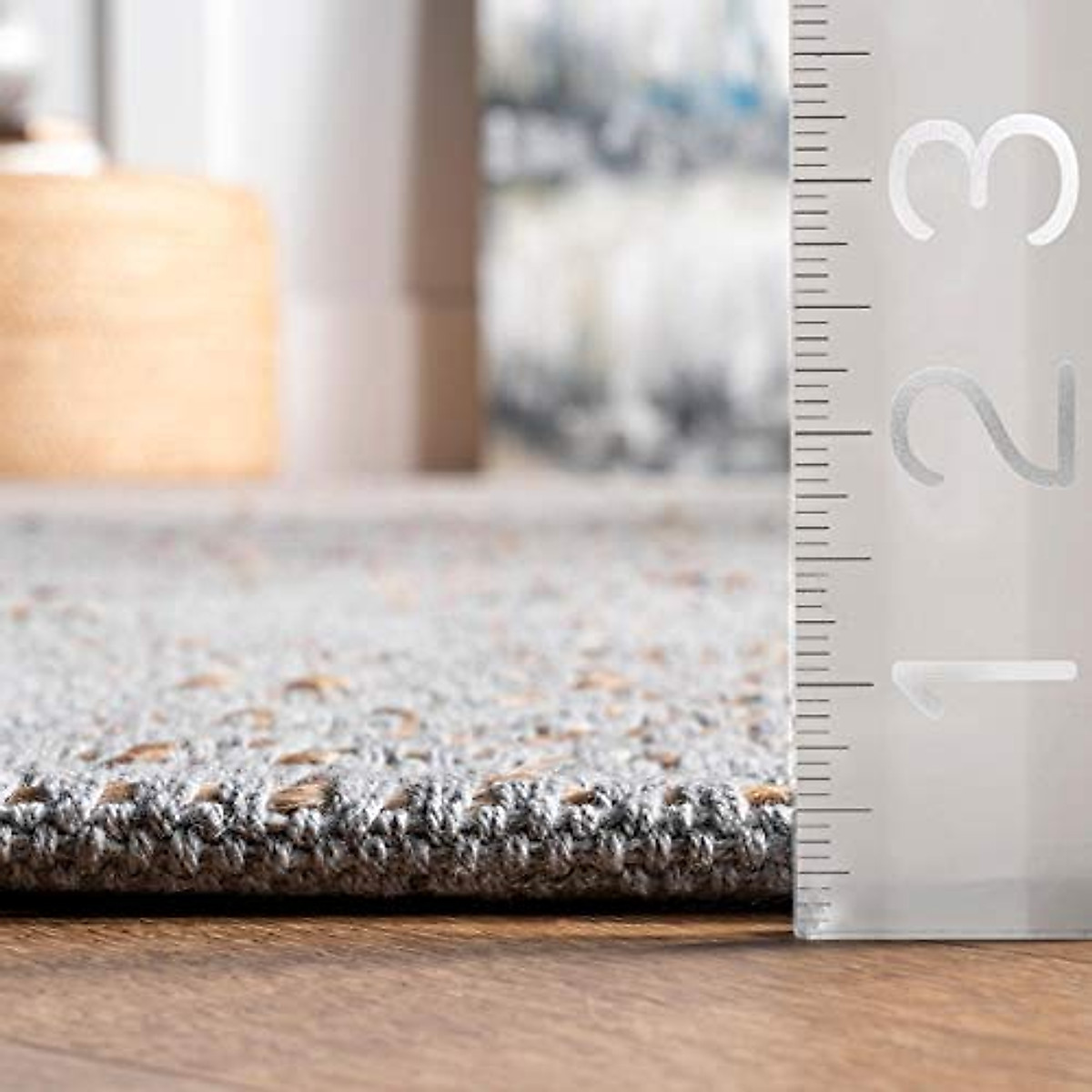 nuLOOM Flatweave Natural Fiber Fenella Area Rug, 6' x 9', Grey