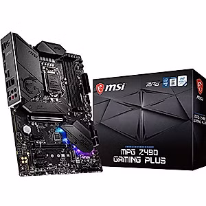 MSI MPG Z490 Gaming Plus Gaming Motherboard (ATX, 10th Gen Intel Core, LGA 1200 Socket, DDR4, CF, Dual M.2 Slots, USB 3.2 Gen 2, 2.5G LAN, DP/HDMI, Mystic Light RGB)