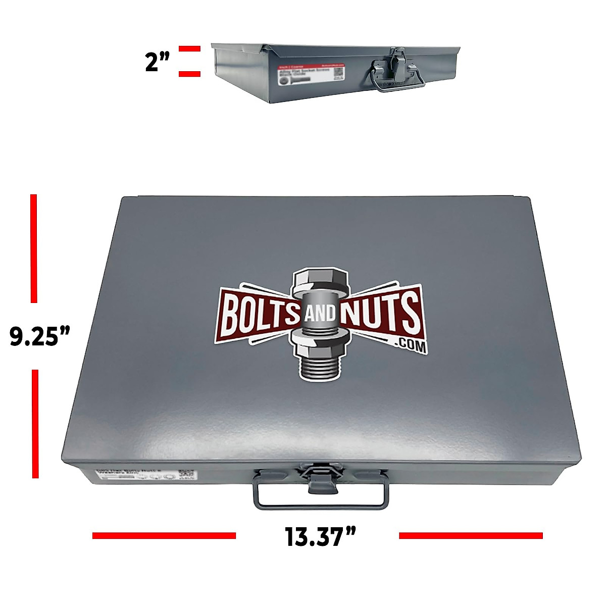 Grade 8 FINE Thread Hex Cap Bolts Screws, Nylon Nylok Lock Nuts, Washers, Lock Washers Assortment Kit - 574 Pieces!
