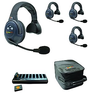 EARTEC Evade EVX4S Full Duplex Wireless Intercom System with 4 Single Speaker Headsets