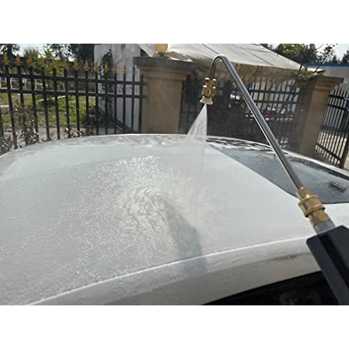 RIDGE WASHER Gutter Cleaner Attachment for Pressure Washer, 120 Degree, Extension Wand Angled for Gutter Cleaning with 5 Spray Nozzle Tips, 1/4 Inch Quick Connect, 13 Inch, 4000 PSI