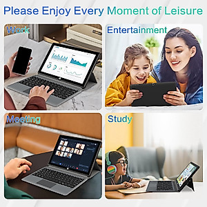 BINTEC 10.1 Inch 16G Windows 11pro 2-in-1 Thin and Light Dual-Camera Tablet with Touch Screen, 1920×1080IPS, Equipped with Bluetooth 4.2 with Magnetic Keyboard (Black/960G SSD)