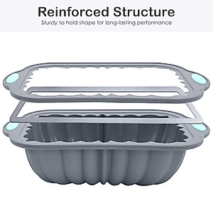 Chicrinum Silicone Bread Loaf Pan, Non-Stick Food Grade Silicone Baking Mold, Meatloaf Pan with Metal Reinforced Frame More Strength