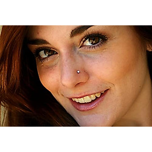 18G 3mm STAR CLEAR CZ GEM PRONG SET L BEND IT FIT SURGICAL STEEL NOSE RING STUD Style 88888-804