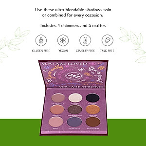 Honeybee Gardens Power of Positivity Eye Shadow Palette, 4 Highly Pigmented Colors With Long Lasting Luxe Finish, Vegan, Cruelty-Free, Gluten-Free, and Paraben-Free, Net Wt 1.3g Each