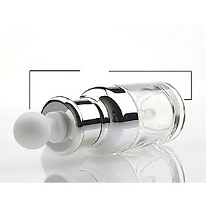 3PCS 50ml Empty Portable Refill Clea Glass Essential Oil Dropper Bottles with White Cap Silver Circle and Glass Droppers for Cosmetic Essential Oils Lab Chemicals Colognes Perfumes Other Liquids