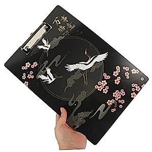 Tofficu 3pcs Acrylic Sheet Nurses Clipboards Paper Clip Holder Hardboard Clipboard Exam Paper Clips A4 File Folder Lightweight Clipboard Black Plate Clamp Multifunction Office Clipboard