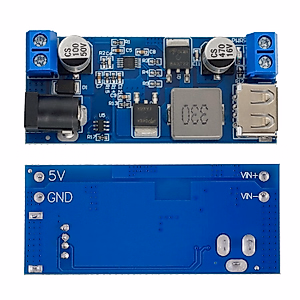 EPLZON DC 6V 9V 12V 24V to DC 5V 5A Buck Converter Module V-36V Step Down to DC 5V-5.3V 5.2V 3.5-6A Transformer Dual Output Voltage Regulator Power Module (Pack of 2 pcs)