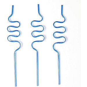 Reusable Drinking Straws, Dfinego Drink Straws Curly Loop Colored Plastic Straws for Fruit Juice, Novelty Party Favors Supplies - Random
