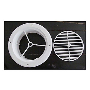7" Round White Ceiling A/C Vent 2" Extension Used in Newmar Other RV Motorhome