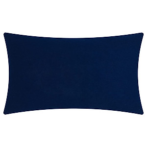 KINGROSE Handmade 3D Flower Throw Pillow Cover Home Decorative Cushion Cover Rectangular Pillowcase Artwork Cushion Sham for Sofa Couch Chair Bed Living Room 12 x 20 Inches Wool Navy Blue