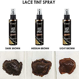 Lace Tint Spray for Wigs - Dark Brown, Middle Brown, Light Brown Shades for Lace Wigs and Frontal Closures - 100ml