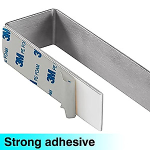 Stainless Steel Hand Towel Bar - Self Adhesive Towel Rack Stick on Wall, SUS-304 Brushed Towel Holder, Strong Sticky Towel Ring, Contemporary Style Towel Hanger No Drilling