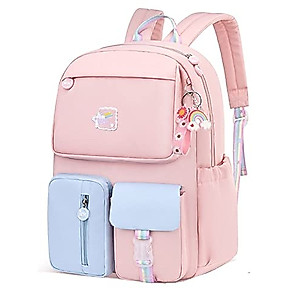 Kawaii Girls Backpack for School Aesthetic School Bag Bookbag for Elementary Students