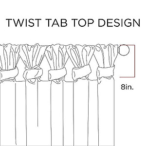 Madison Park Ceres DIY Twisted Tab Sheer Curtain, PAIR PANELS, Lightweight Window Treatment, Voile Privacy, Light Filtering Drape for Bedroom and Apartment, 50 in x 95 in, White 2 Piece