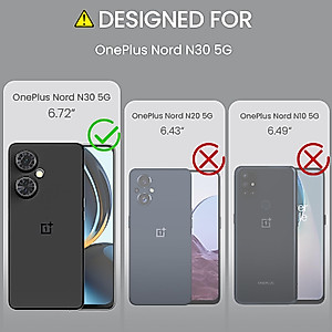 Liufcx for Oneplus Nord N30 5G Case + Screen Protector with Kickstand & Slide Lens Protector Cover, Heavy Duty Armor Shockproof Rugged Military Grade Protective Case for Oneplus Nord N30 5G (Red)