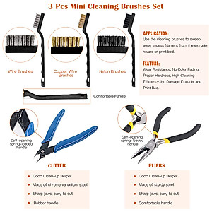 Rustark 42 Piece 3D Print Tool Kit Includes Debur Tool, Cleaning and Removal Tool with Storage Bag, 3D Printer Tool Set for Cleaning, Finishing and Printing 3D Prints