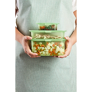 Lxe9kuxe9 Lekue Reusable Silicone Food Storage Box Container set of 3. Set includes: 0.2L, 0.5L, 1.0L